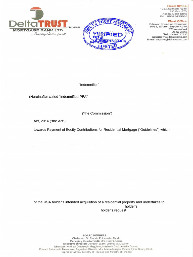 New-Updated Indemnity Letter | PDF | Indemnity | Private Law