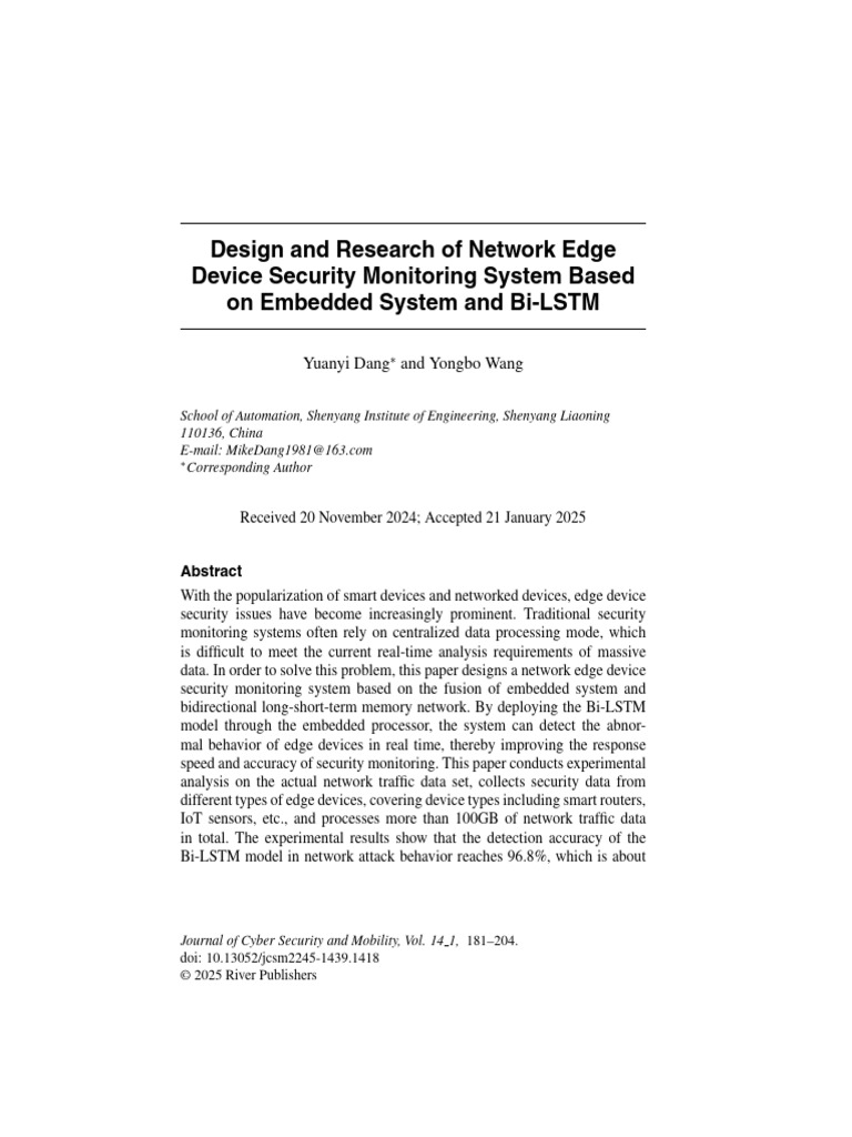 Design and Research of Network Edge Device Security Monitoring System ...