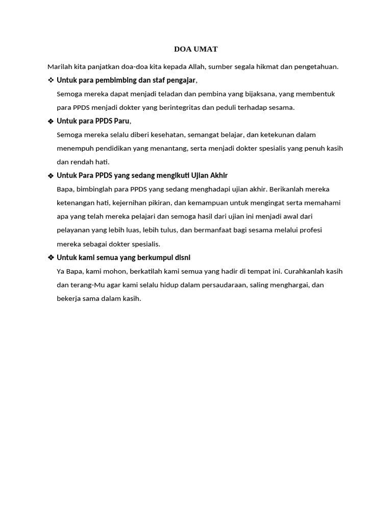 Doa Umat | PDF