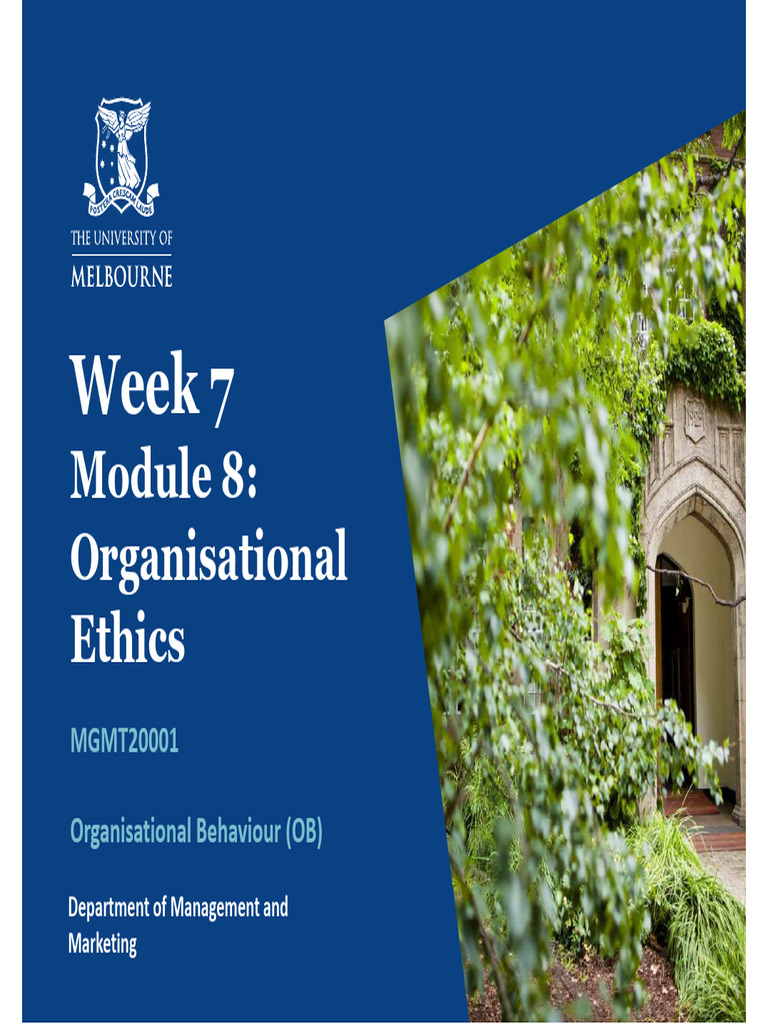 Microsoft PowerPoint - MGMT20001 - S2 - 2025 | PDF | Morality | Behavior