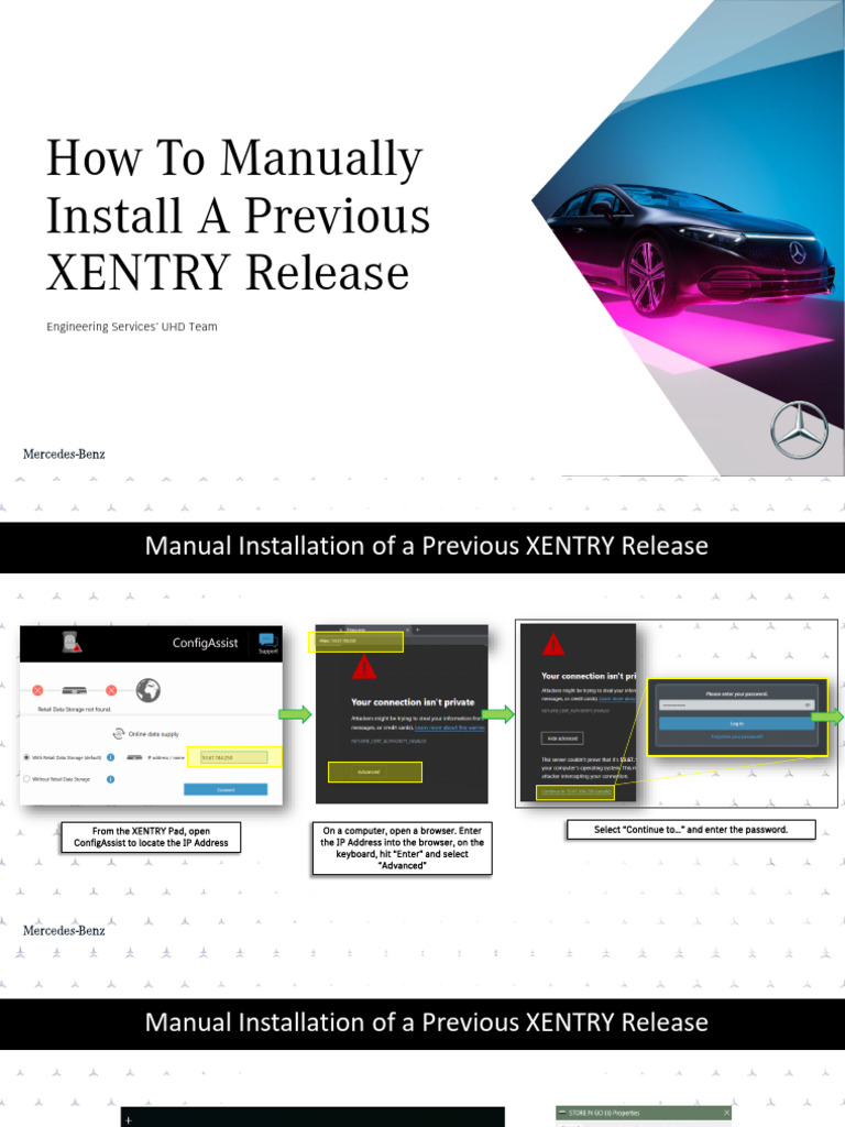 How To Manually Install A Previous XENTRY Release: Engineering Services ...
