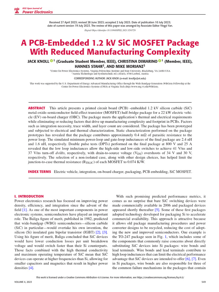 PCB-Embedded 1.2 kV SiC MOSFET Design | PDF | Printed Circuit Board ...