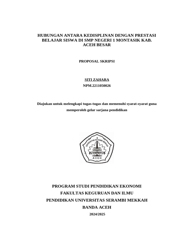Proposal Siti Zahara 2211050026 Metopen | PDF