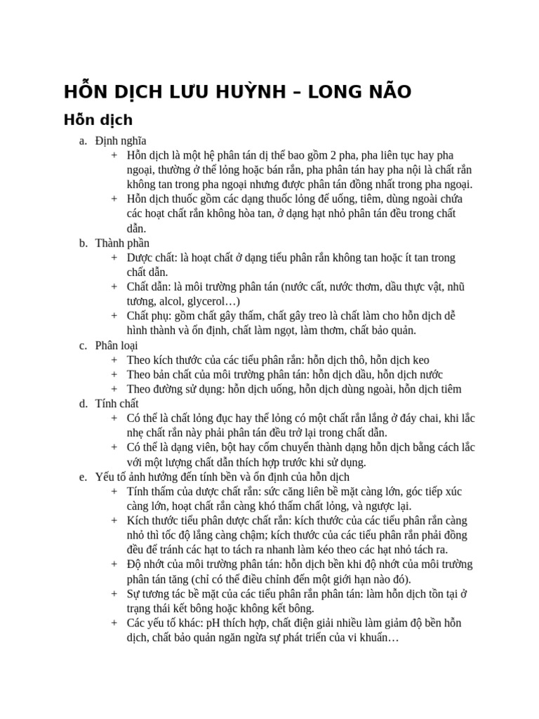 Hỗn Dịch Lưu Huỳnh Long Não | PDF