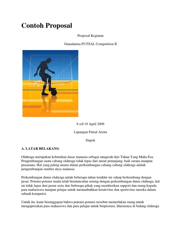 Contoh Proposal Futsal | PDF