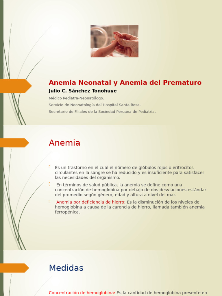Anemia Neonatal y del Prematuro: Causas y Tratamiento | PDF ...