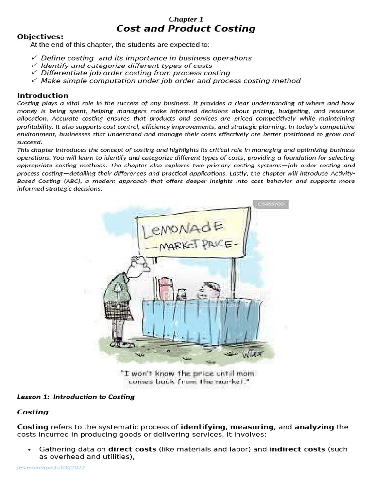 Understanding Costing in Business Operations | PDF | Cost Of Goods Sold ...