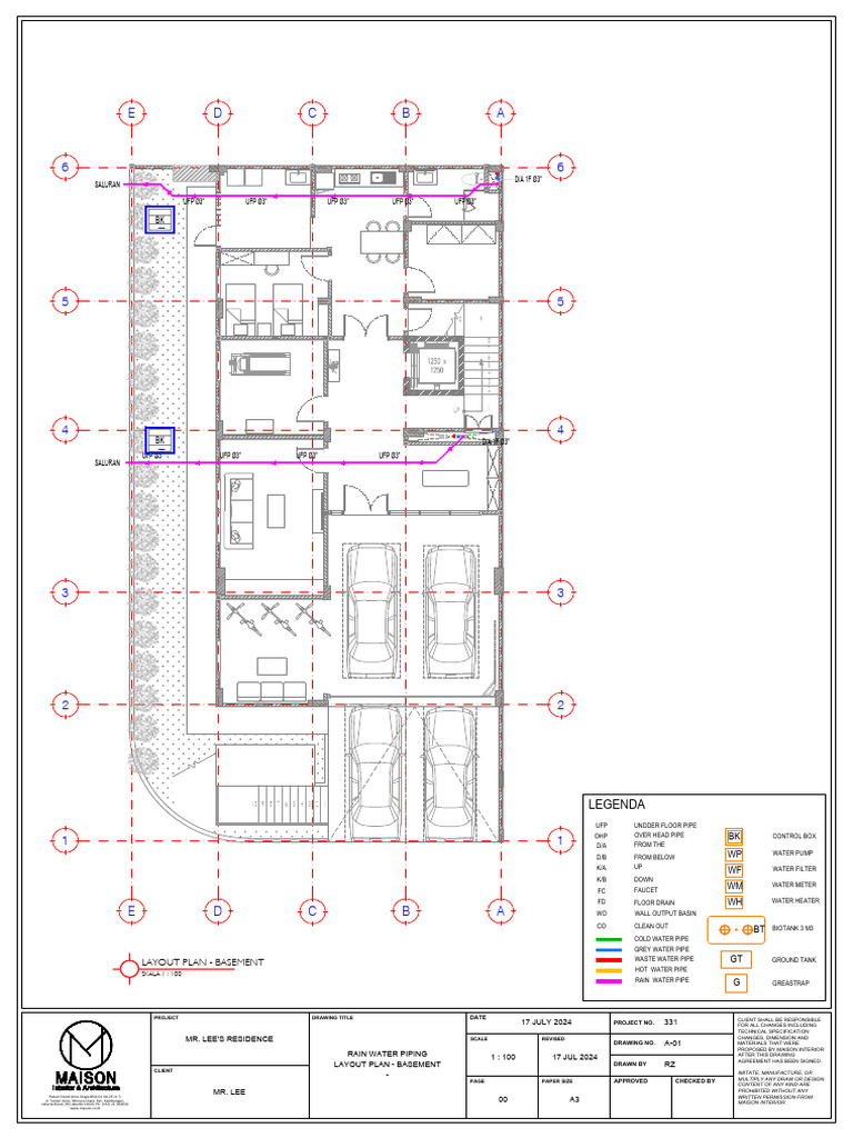 (MR - Lee's Residence) 240716 Plumbing-Rain Water-Rev1 | PDF | Water ...