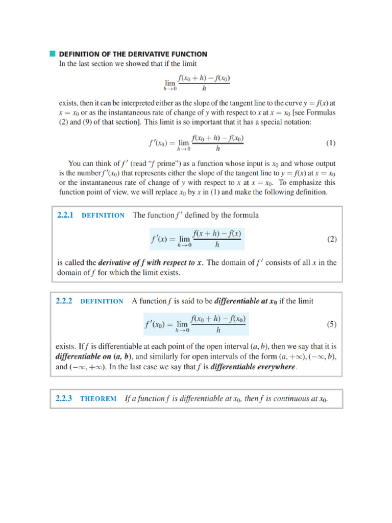 Math Differentiation | PDF