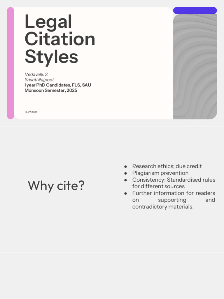 Essential Legal Citation Guidelines | PDF