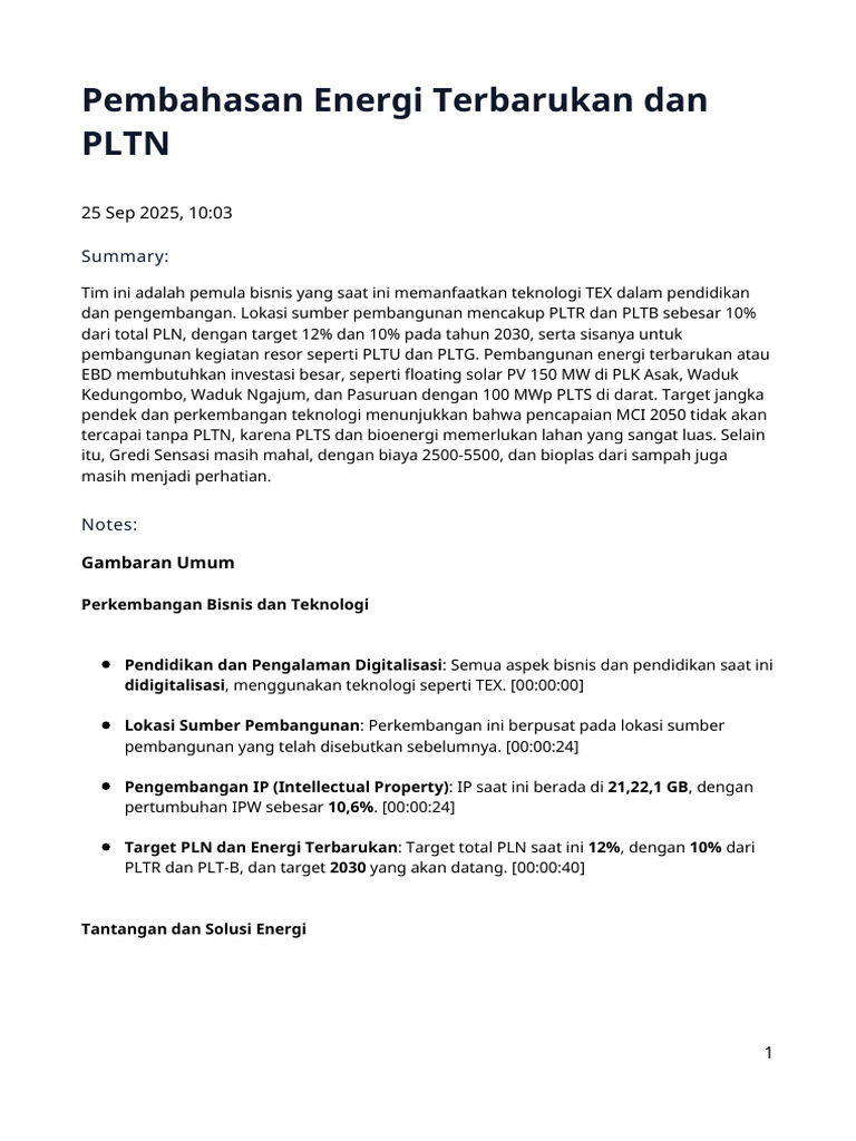 Energi Terbarukan dan PLTN: Tantangan & Solusi | PDF