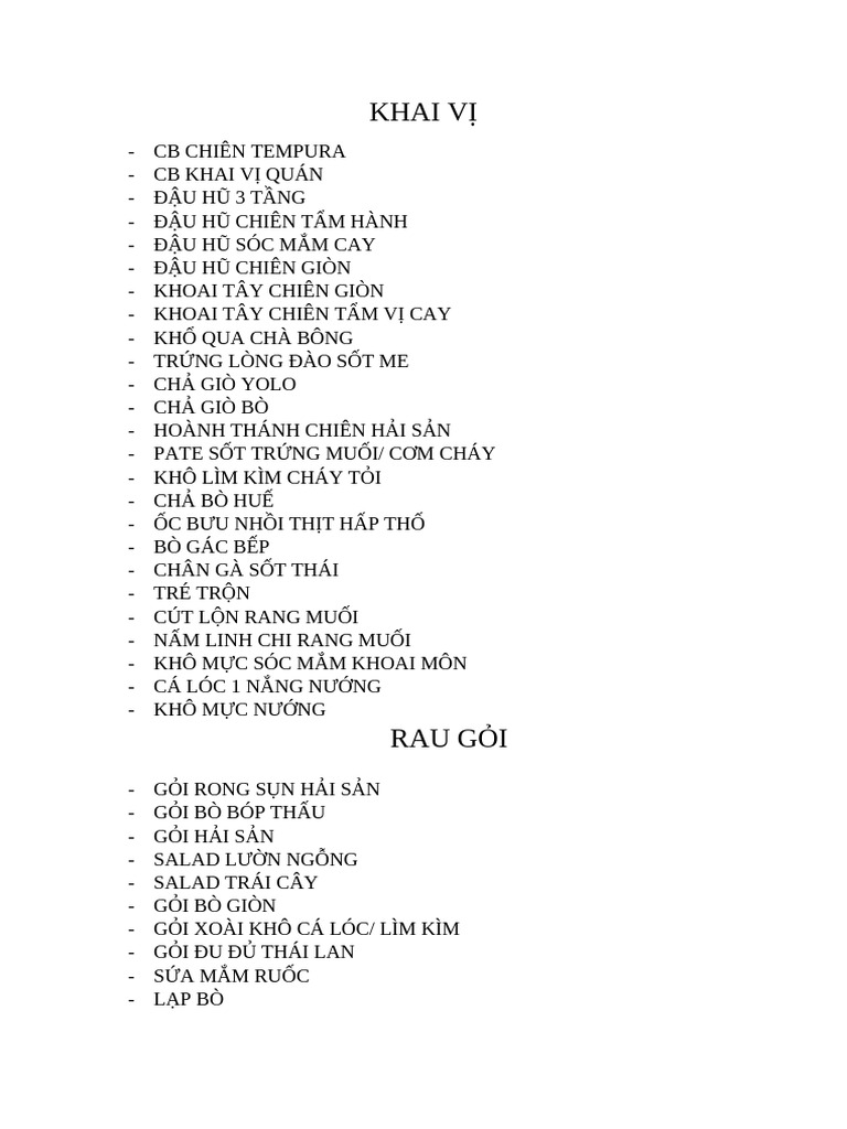 Menu Yolo | PDF