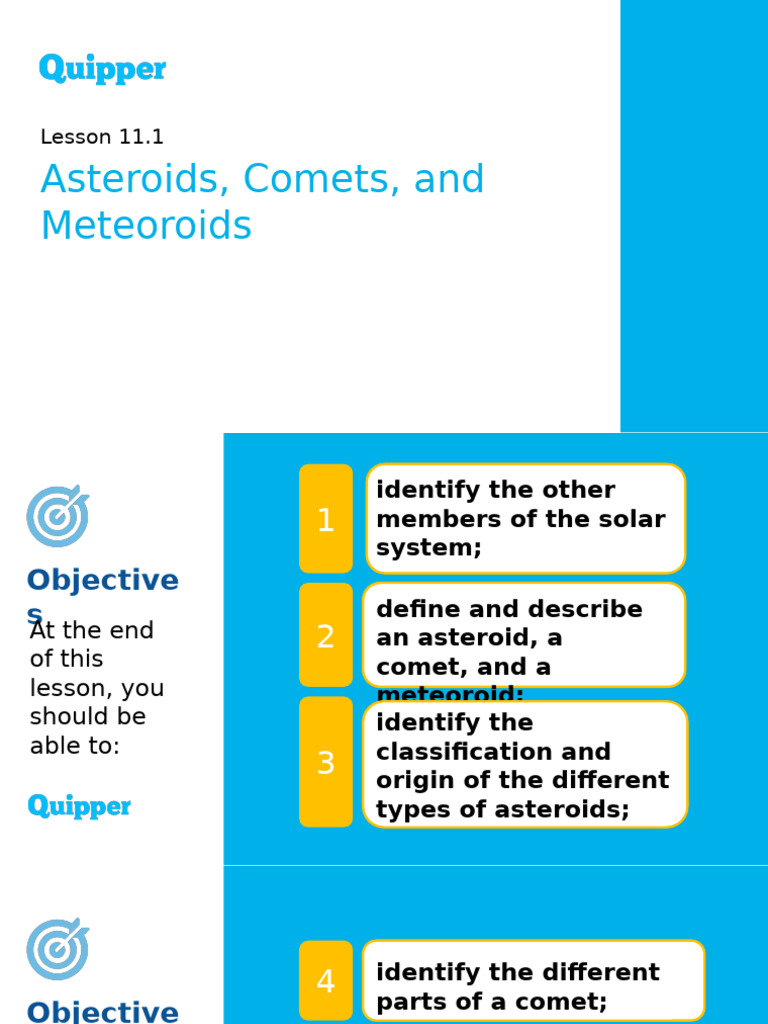 Science 8 - 2G (Asteroids, Comets, and Meteoroids) | PDF | Meteoroid ...