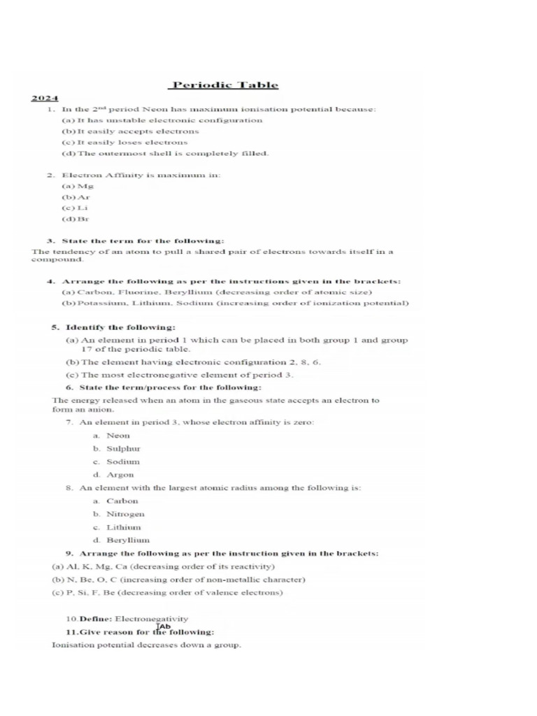 Periodic Table | PDF