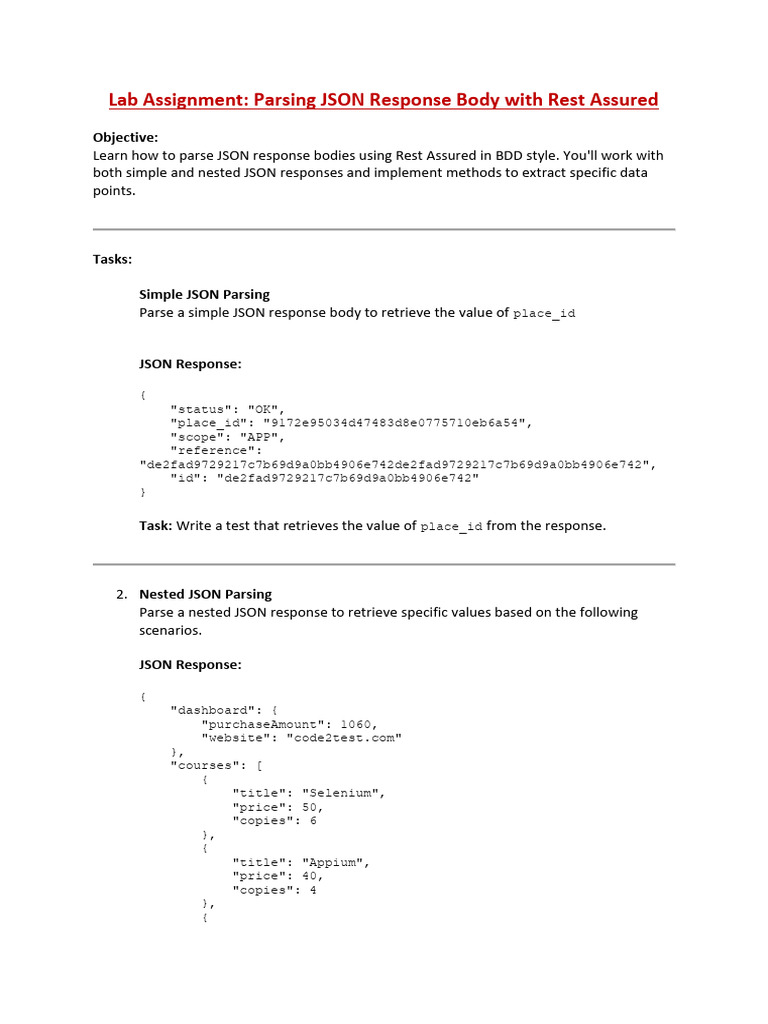 Parsing JSON Lab | PDF