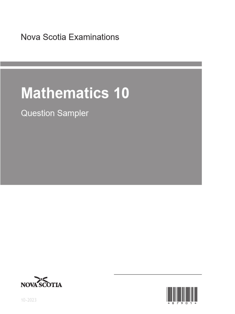 Nova Scotia Math 10 Exam Sampler | PDF | Area | Mathematics