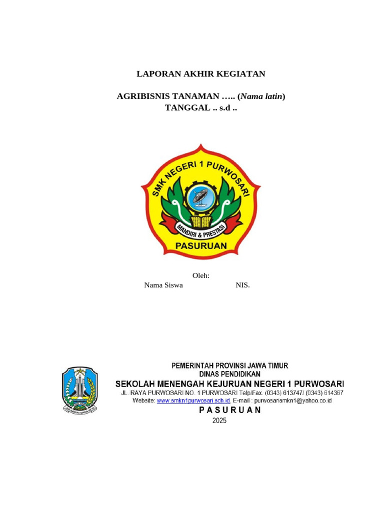 Format LAPORAN Project Work 24-25 | PDF