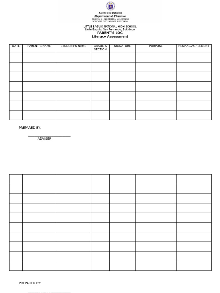 Parents Log | PDF
