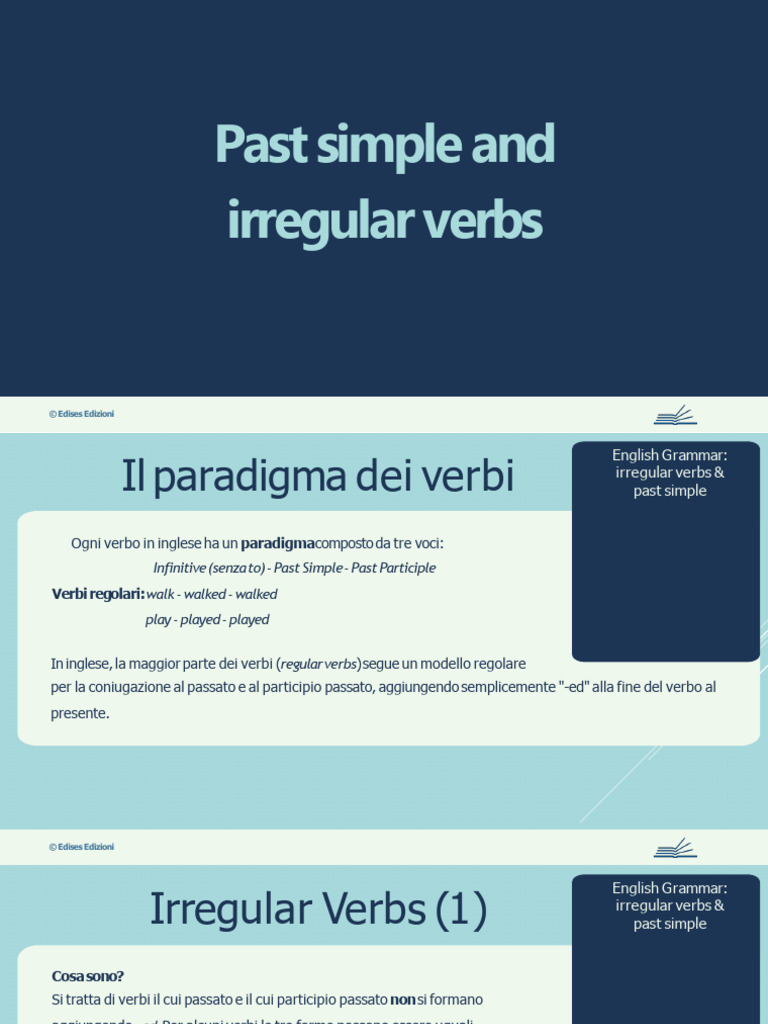 Lezione 3 - Past Simple and Irregular Verbs | PDF