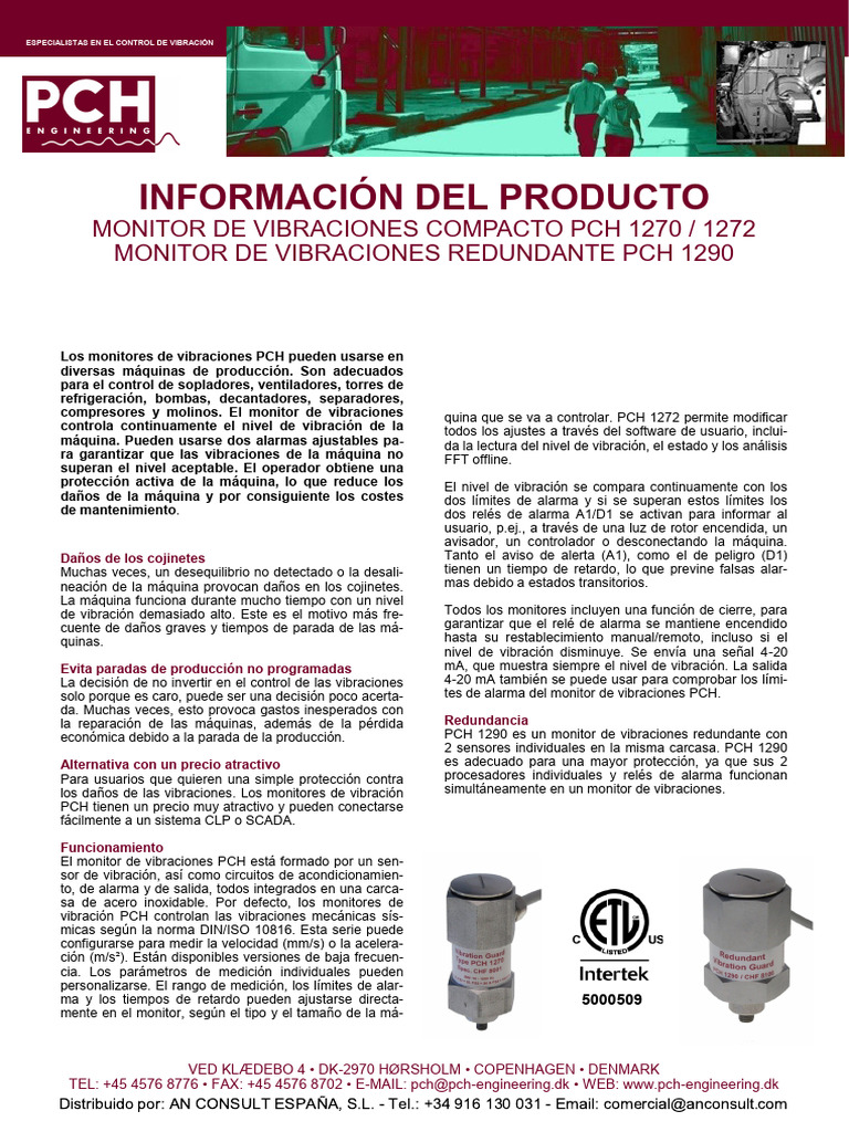 Monitor de Vibraciones PCH 1270/1272 | PDF | Relé | Ingenieria Eléctrica