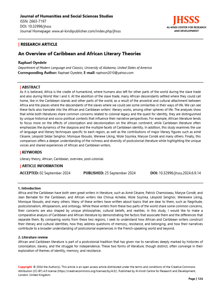 Caribbean and African Literary Theories Overview | PDF ...