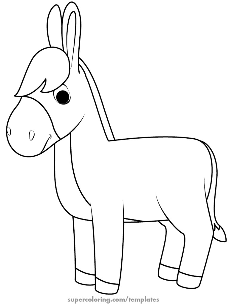 Donkey Outline Template Paper Crafts | PDF