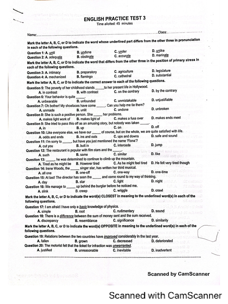English Practice 3 | PDF
