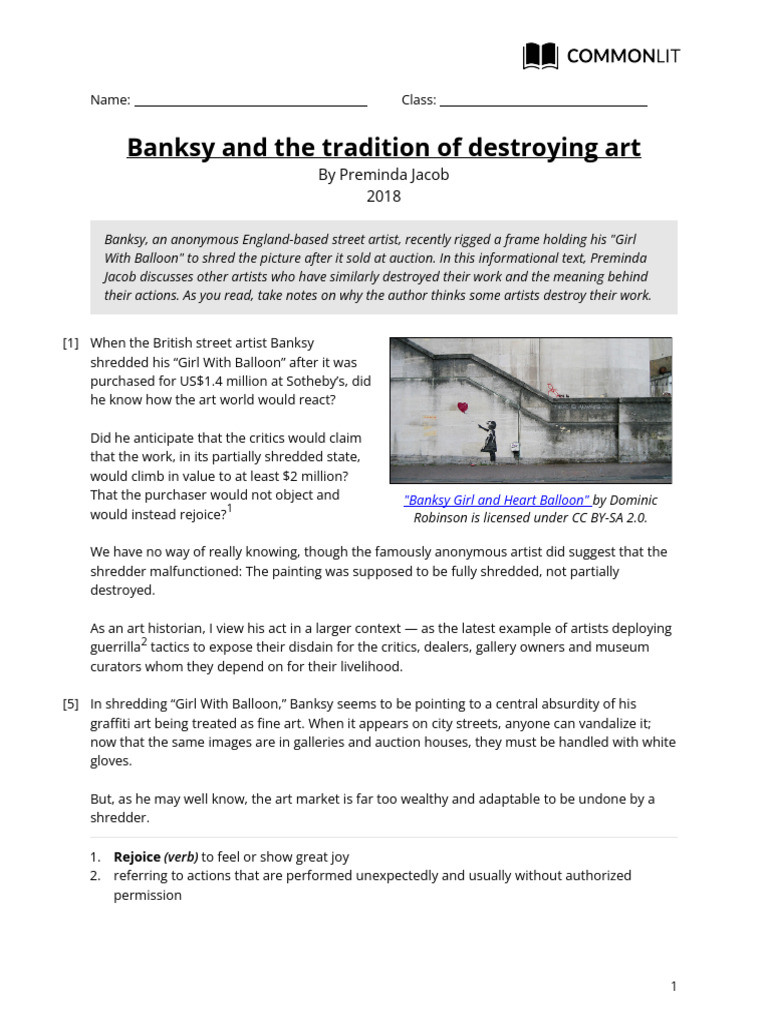 Banksy's Art in the Context of Dadaism | PDF | The Arts