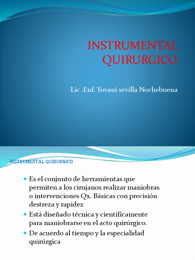 Instrumental Quirúrgico: Tipos y Usos | PDF | Aleación | Cirugía