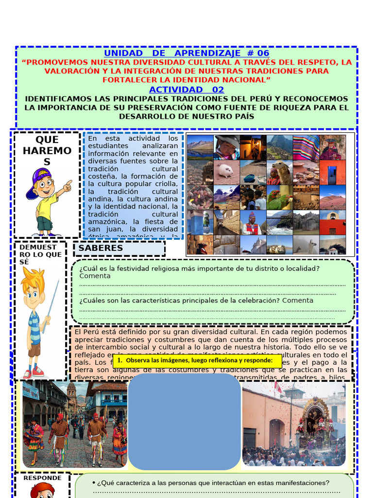 Actividad 2 DPCC 2° Unidad 6 | PDF | Perú