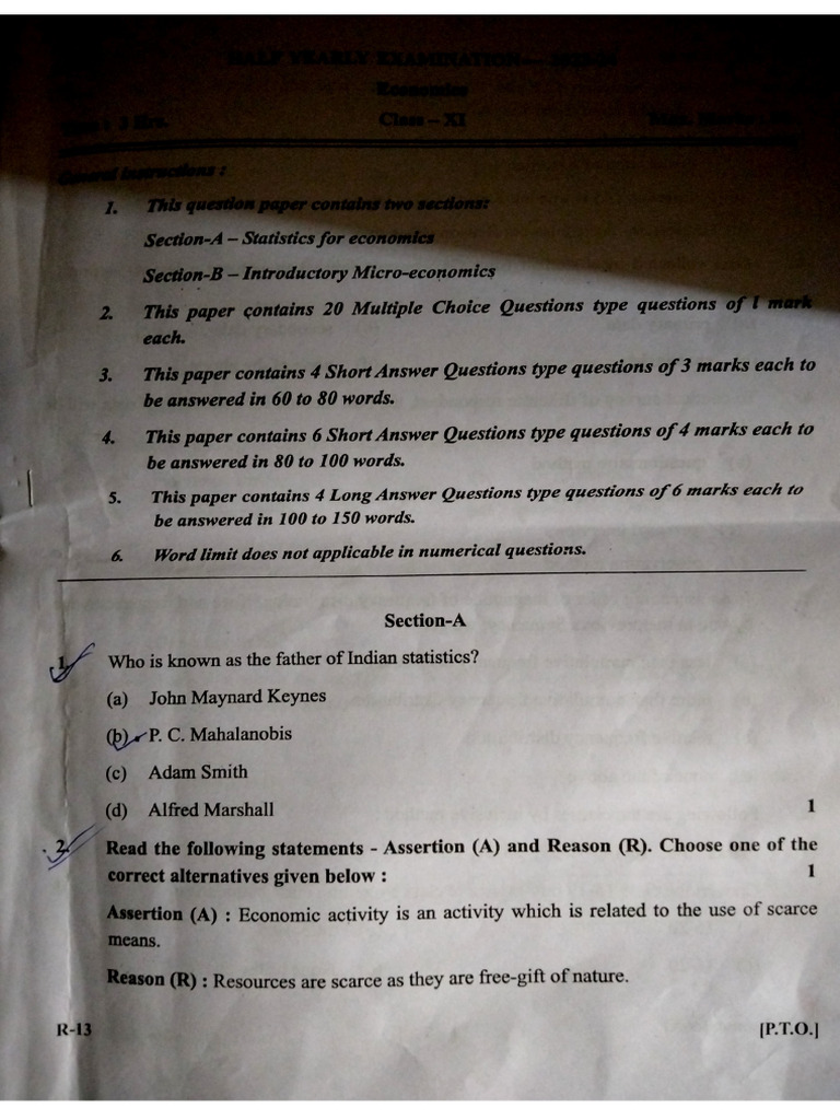 SAH Class 11 Eco HY | PDF