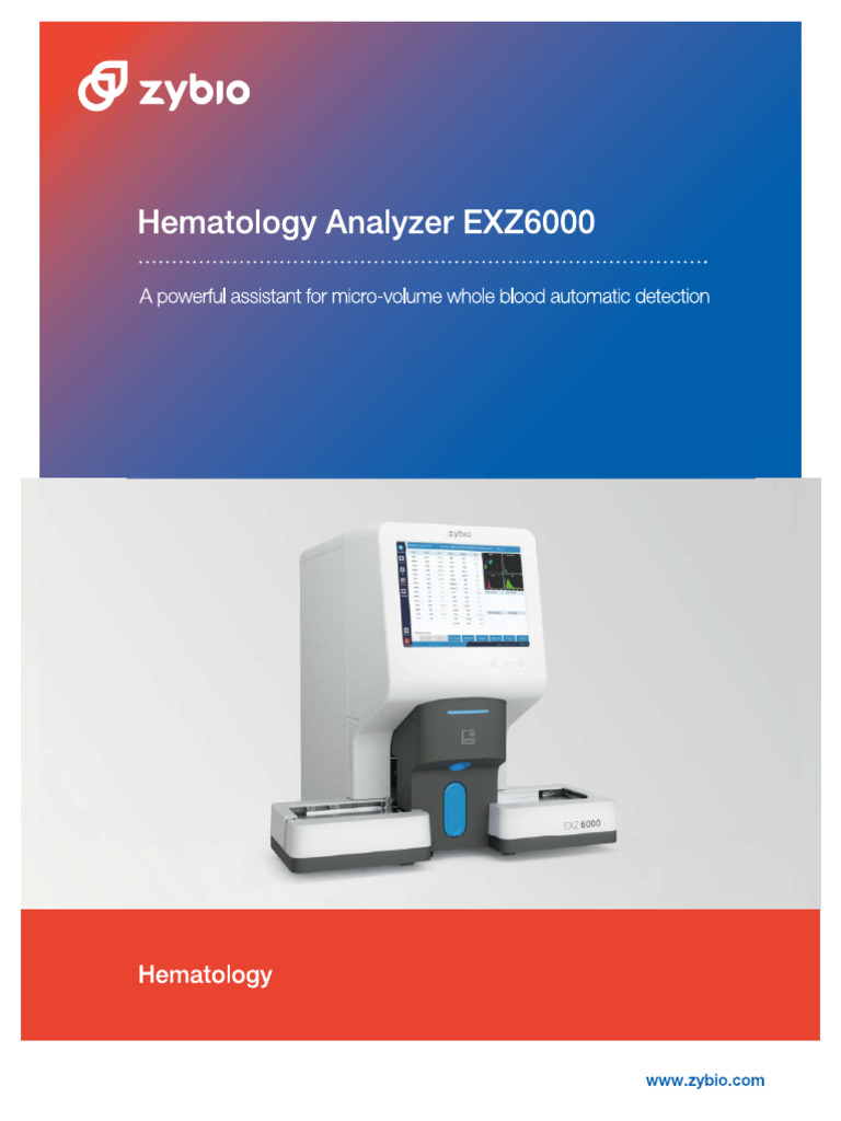 Automatic Zybio Flyer Exz6000 Hematology Analyzer | PDF