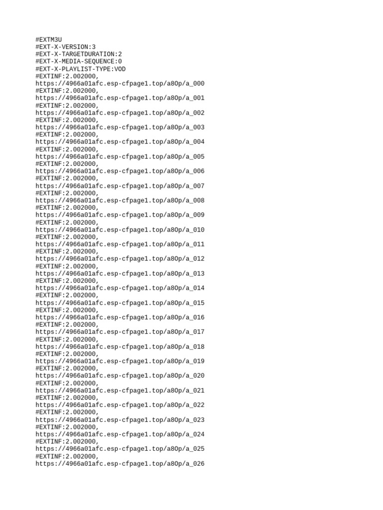 M3U8 Video Playlist for VOD Streaming | PDF