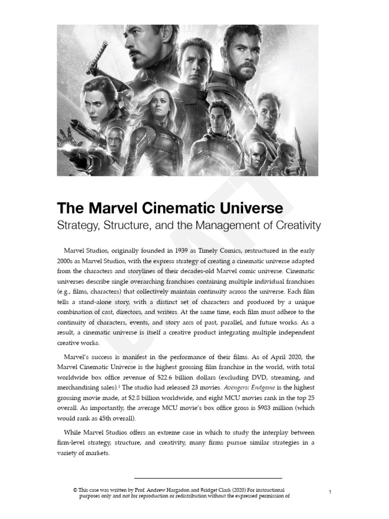 Marvel Cinematic Universe Strategy Structure and The Management of ...