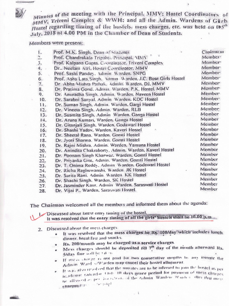 University Hostel & Mess Rules & Regulations | PDF