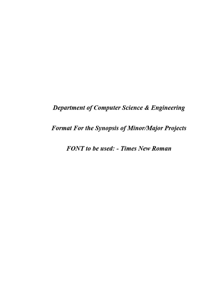Project Synopsis Format Guide | PDF