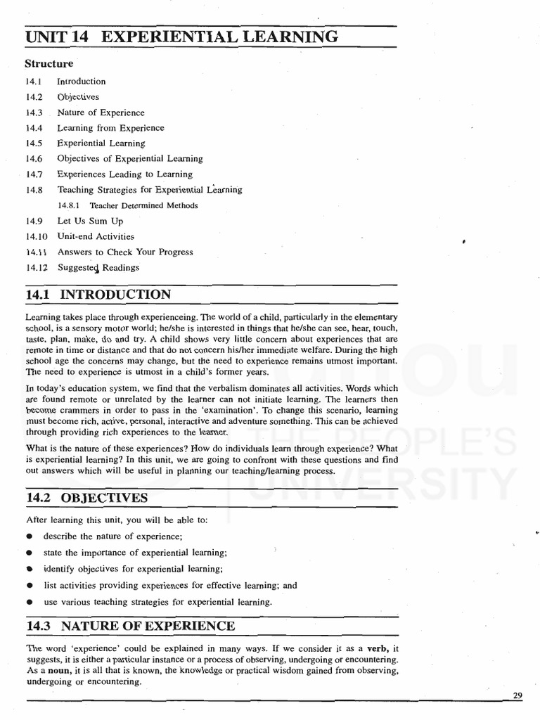 Experiential Learning | PDF