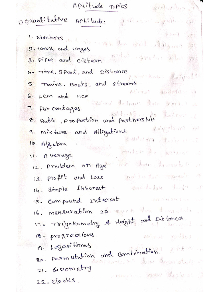 Aptitude Topics | PDF