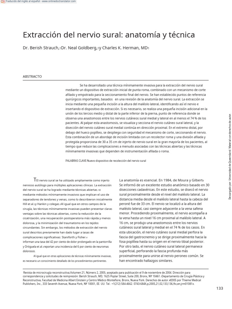 Nervio Sural Extraccion - En.es | PDF | Anatomía del miembro inferior ...