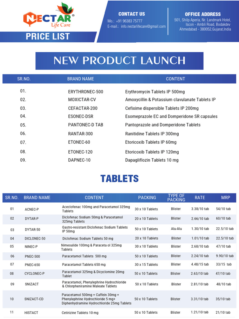 Wholsale - Nectar Price List - 11-08-2025 | PDF | Magnesium | Essential ...