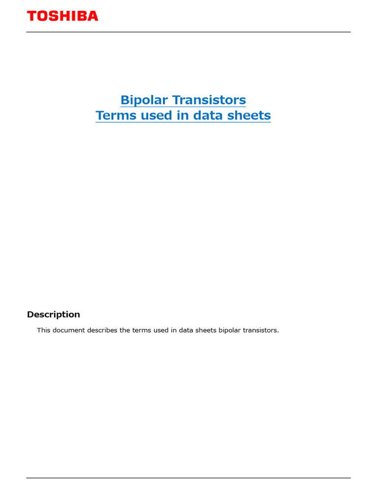 Bipolar Transistors - Terms Used in Data Sheets | PDF | Bipolar ...