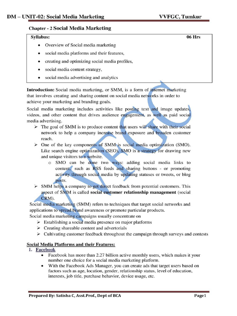 VVFGC Digital Marketing Unit2 - Students Copy - 01 | PDF