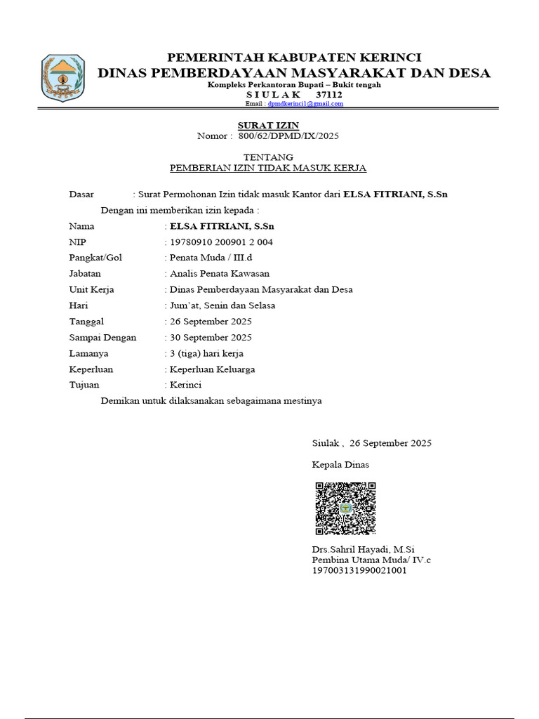 20250926120822surat Izin Elsa Fitriani | PDF