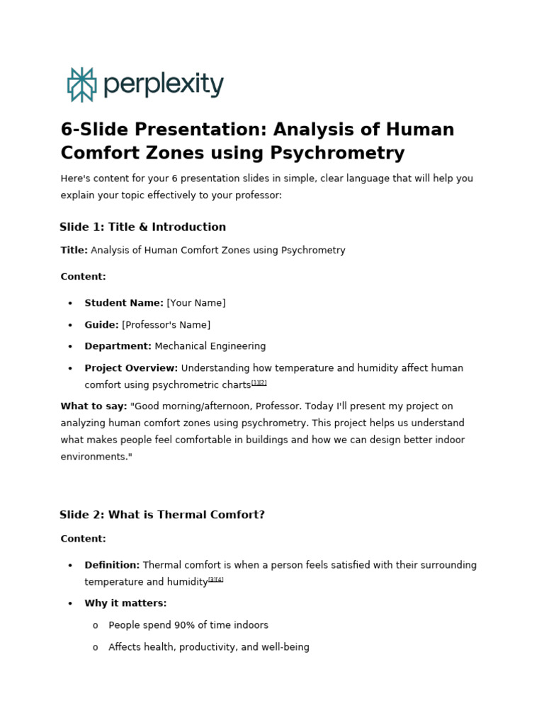 6-Slide Presentation - Analysis of Human Comfort Zo | PDF | Humidity ...