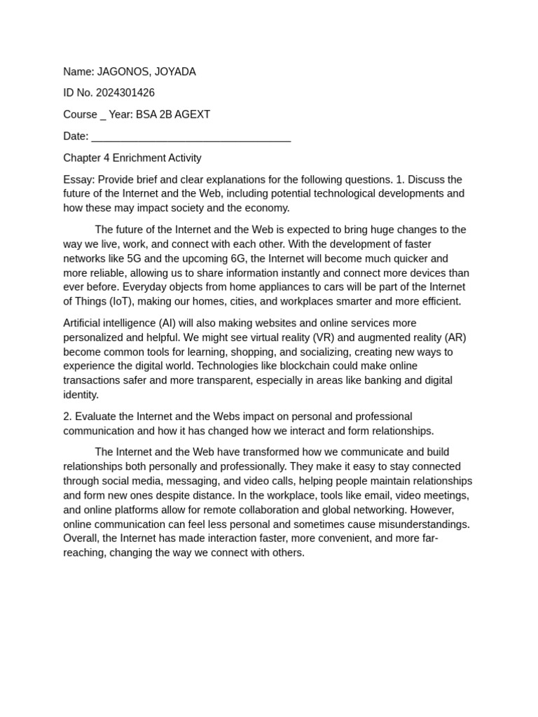 Future of Internet and Web Impact Analysis | PDF