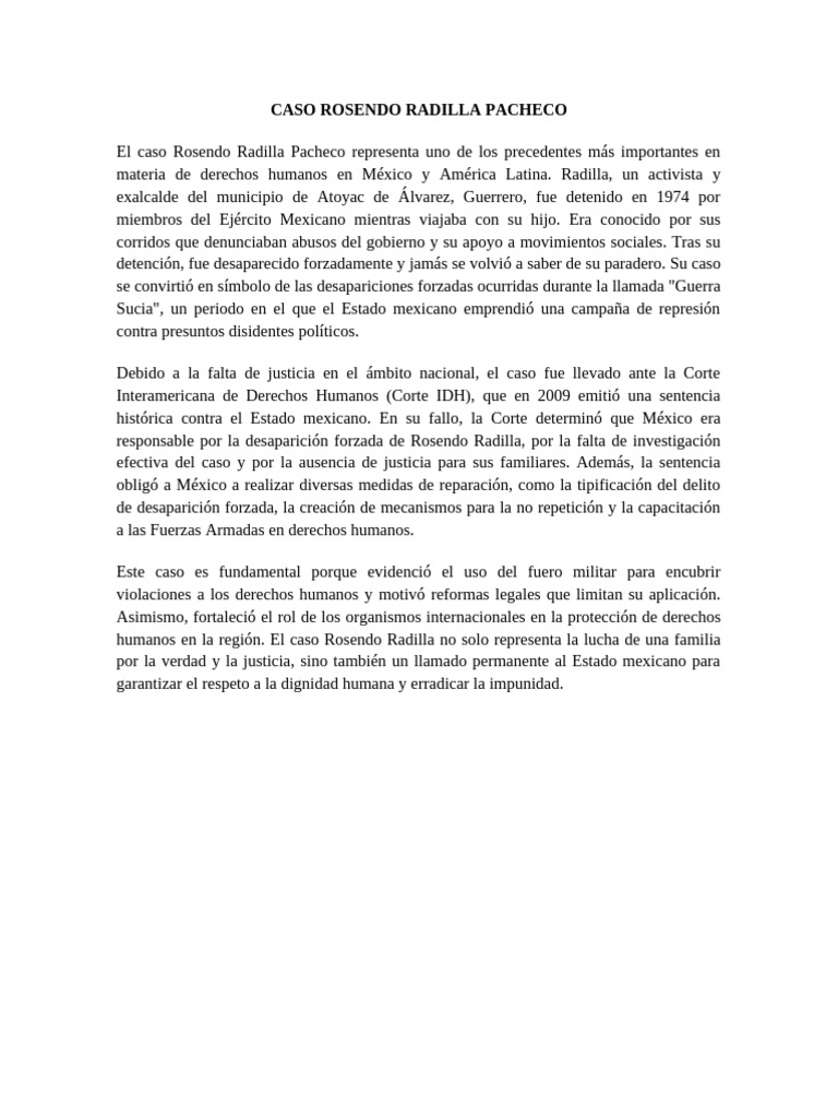 Caso Rosendo Radilla Pacheco | PDF