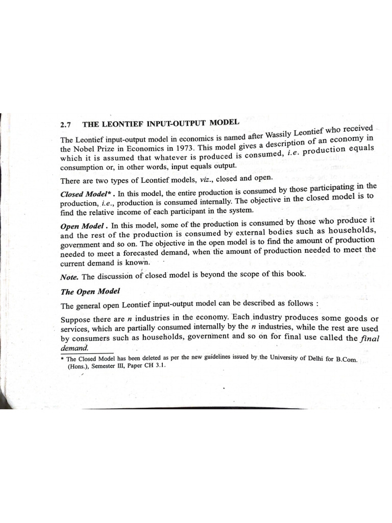 Input Output Model | PDF