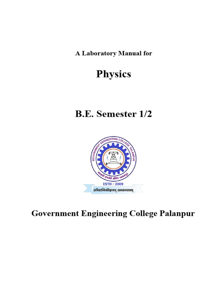 Class 12 Physics Lab Manual 2025-26 | PDF | Laser | Emission Spectrum