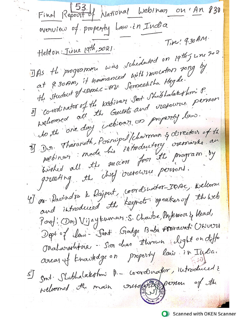 53 National Webinar On Overview of Property Law | PDF