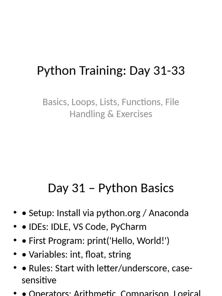 Python Day31 33 With Exercises | PDF